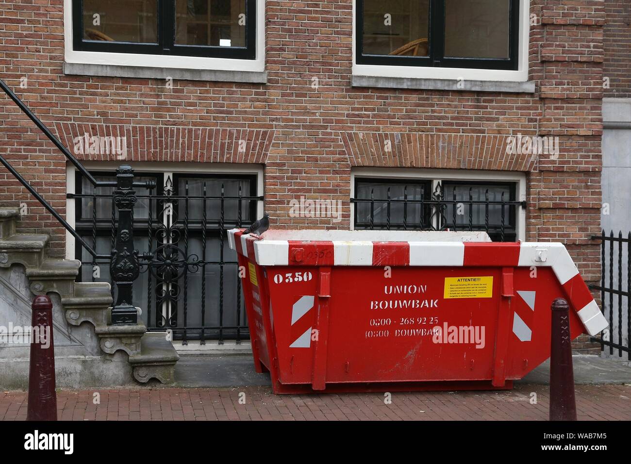 AMSTERDAM, NETHERLANDS - JULY 10, 2017: Construction waste metal ...