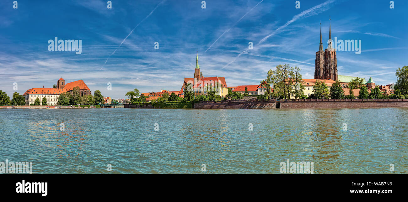 Wroclaw Old Town. Cathedral Island (Ostrow Tumski) is the oldest part ...