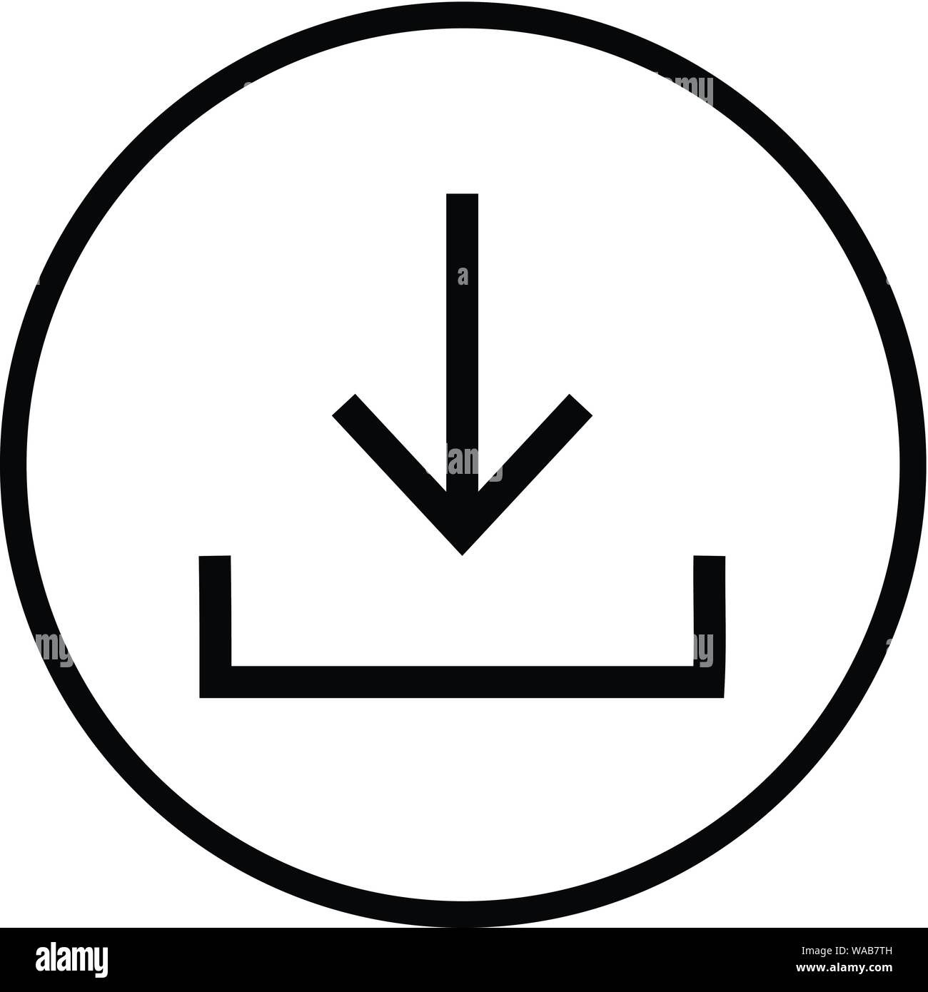 Download Icon. Simple Flat Symbol In Circle. Vector Illustration Sign ...