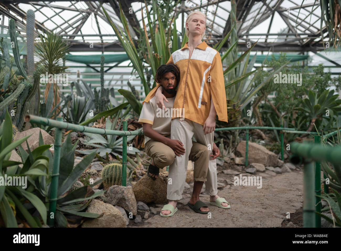 Two male models posing hi-res stock photography and images - Alamy