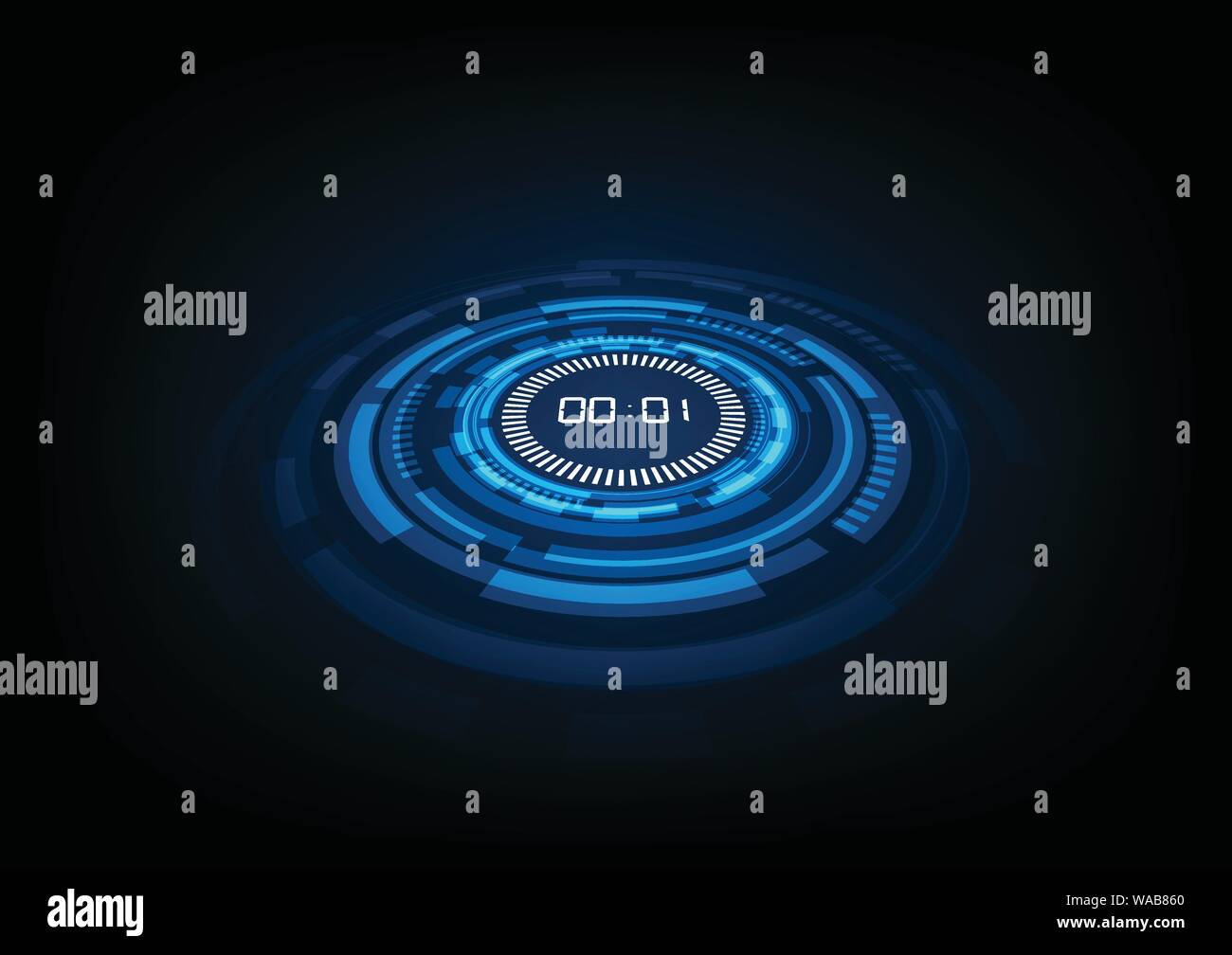 Abstract Futuristic Technology Background with Digital number timer ...