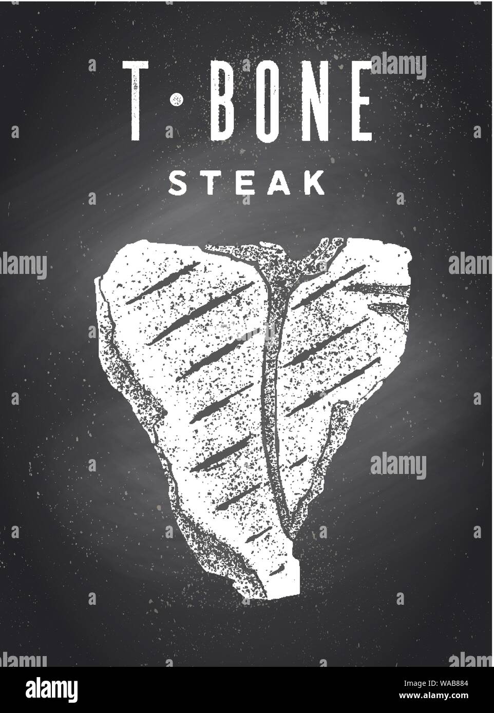 Steak, Chalkboard. Kitchen poster with steak silhouette Stock Vector ...