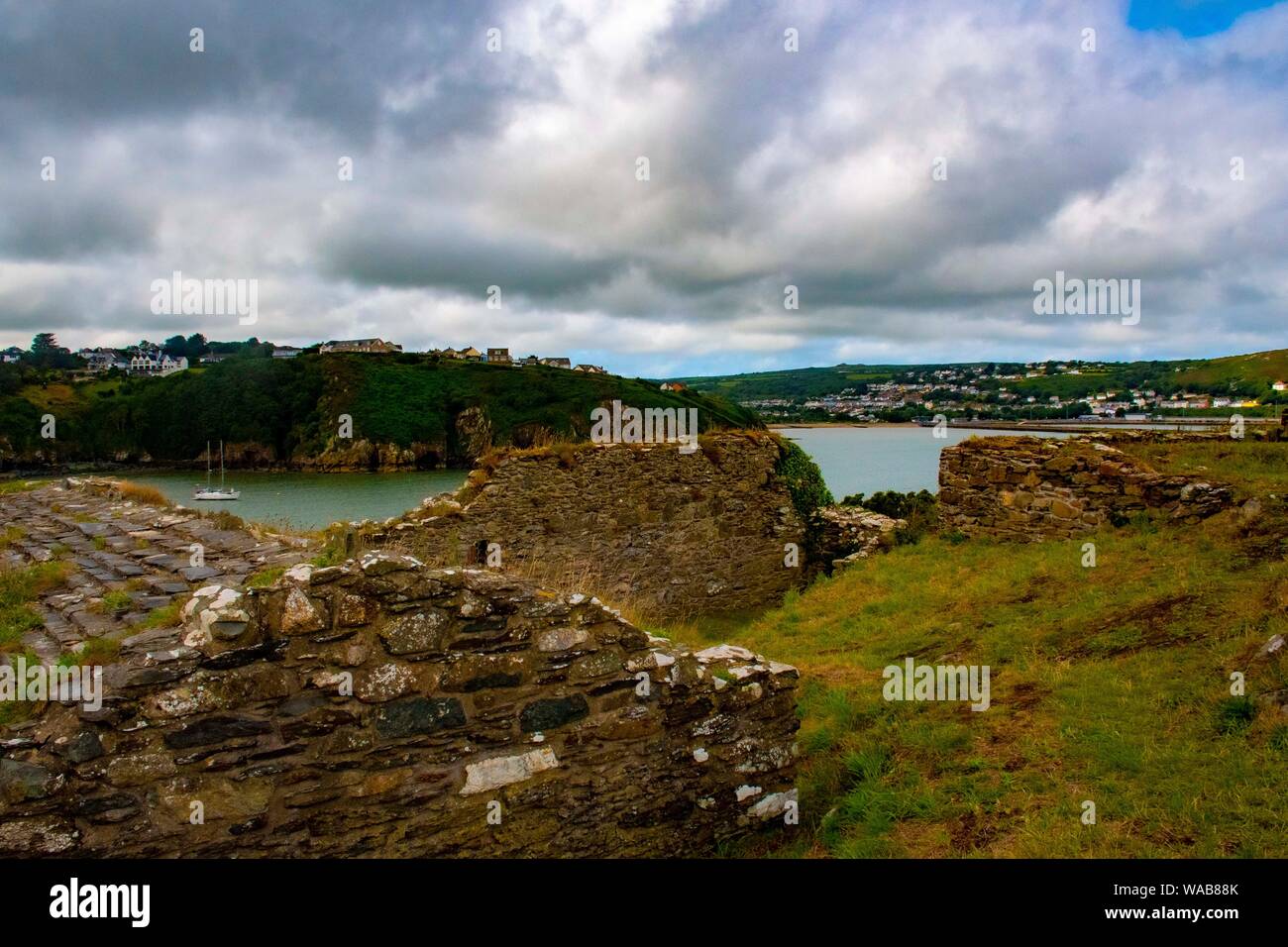 Fishguard, Pembrokeshire, Wales, UK. 2019. Fort ruins of an old ...