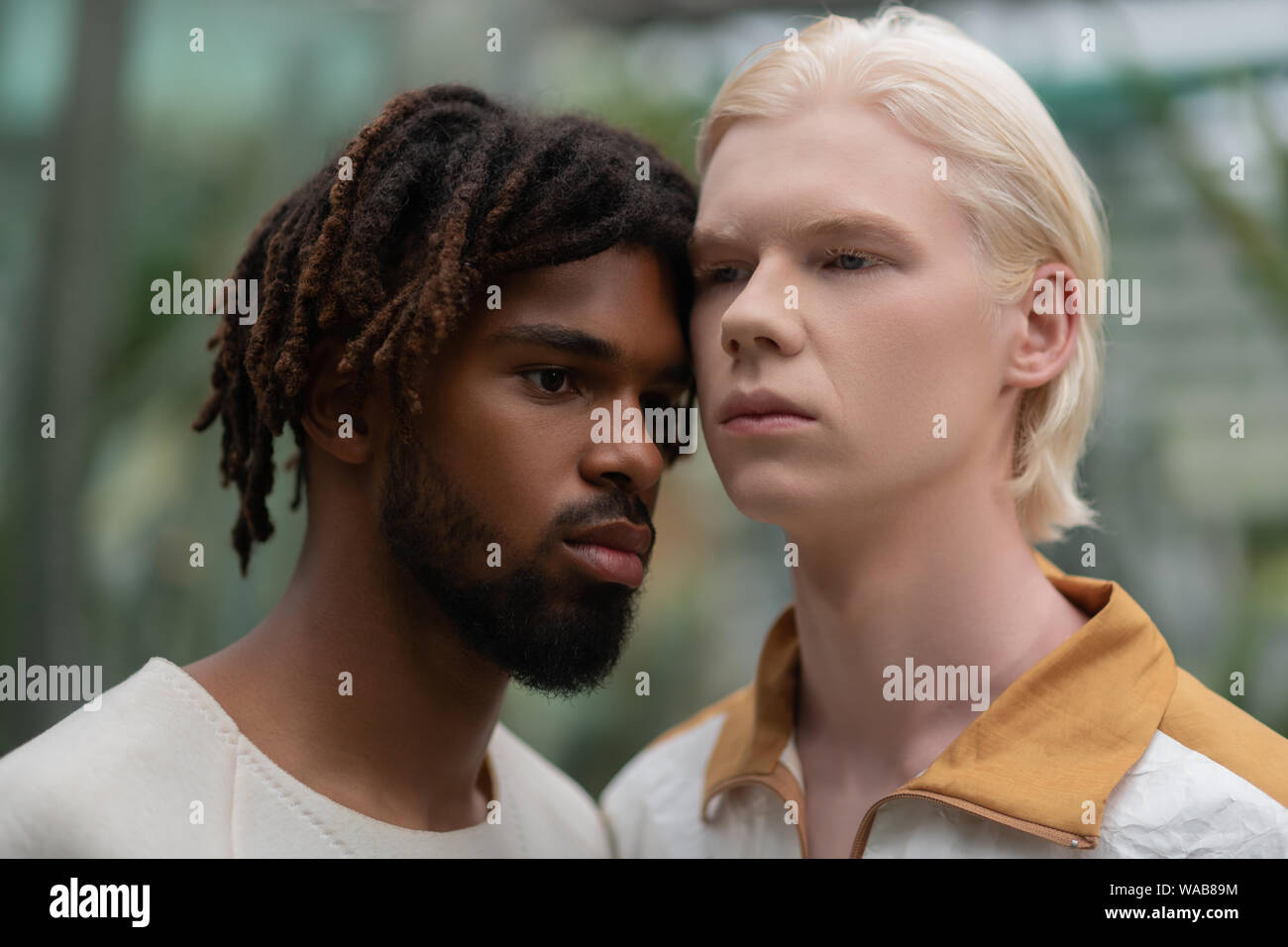 Men with different skin color feeling serious and confident Stock Photo ...