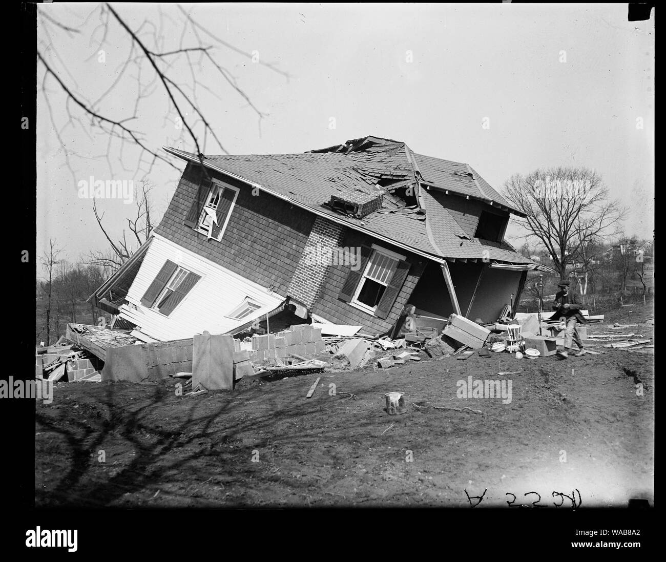 The collapsed house Black and White Stock Photos & Images - Alamy
