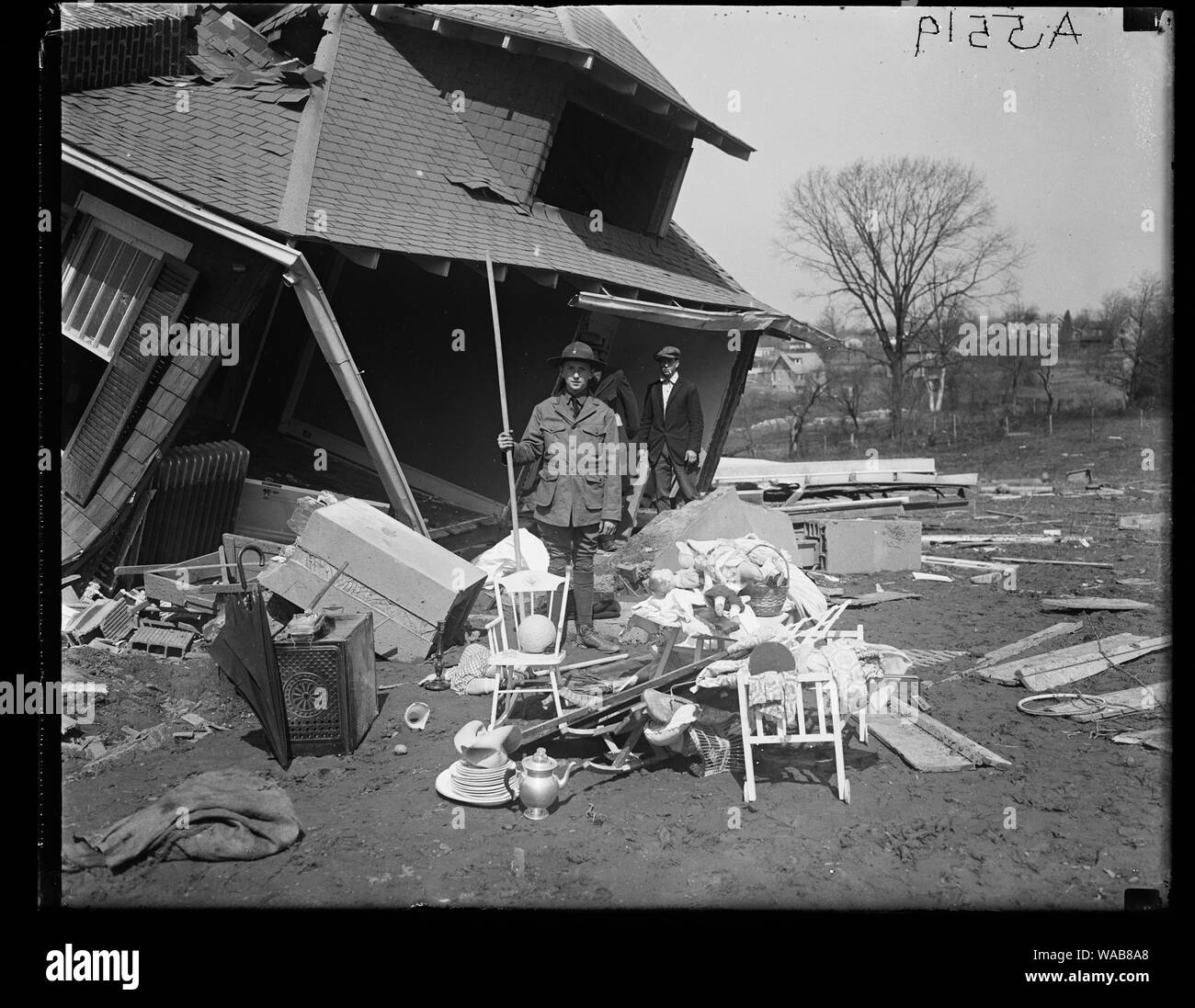 The collapsed house Black and White Stock Photos & Images - Alamy