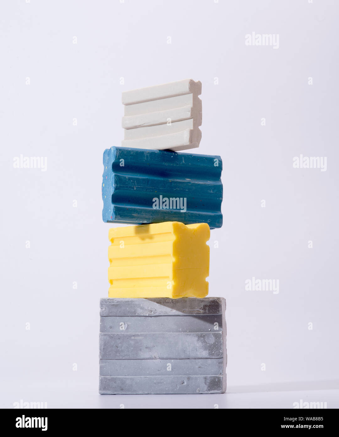 Detergent soap bars arranged in isolated white background Stock Photo ...