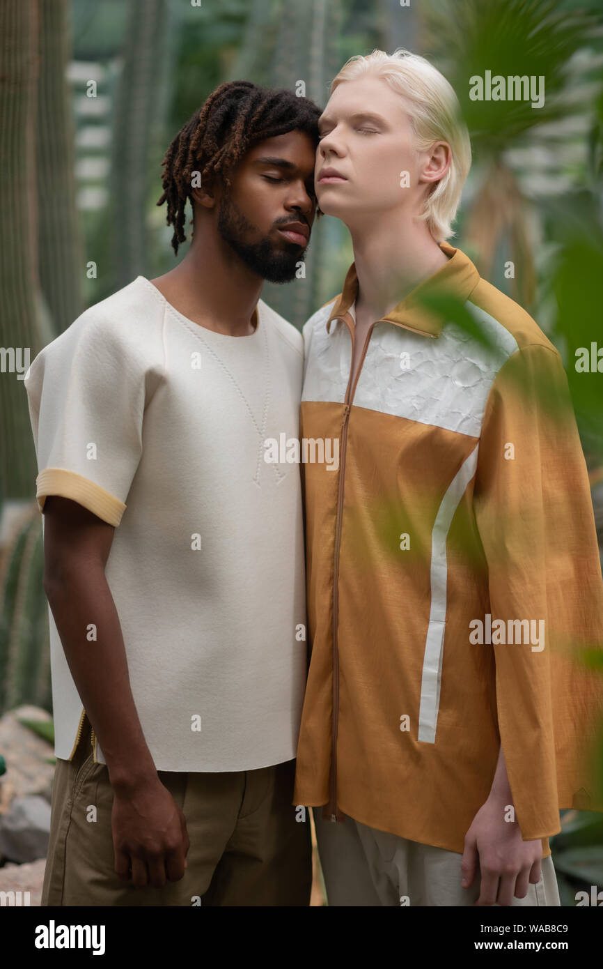 Men with different skin color feeling serious and confident Stock Photo ...