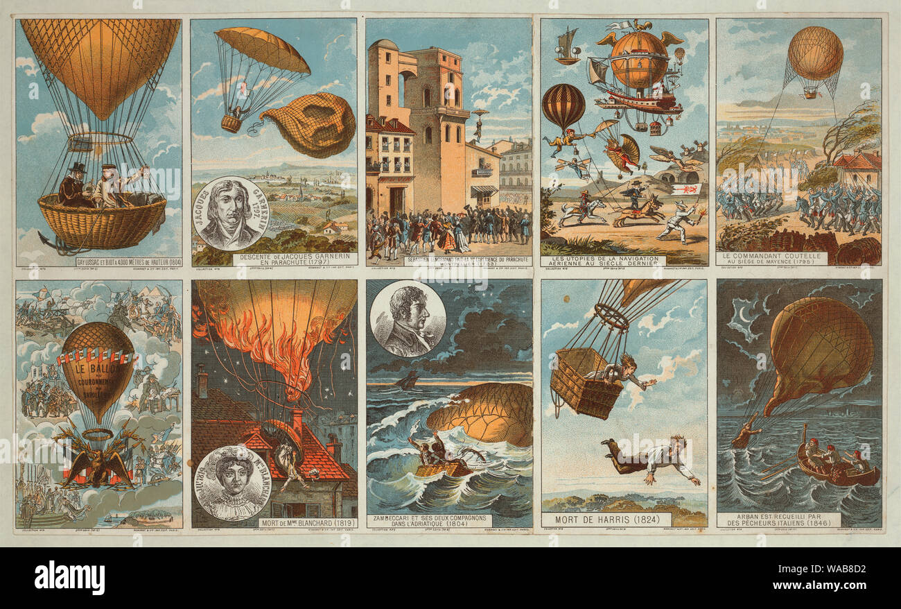 Collecting cards with pictures of events in ballooning history from ...