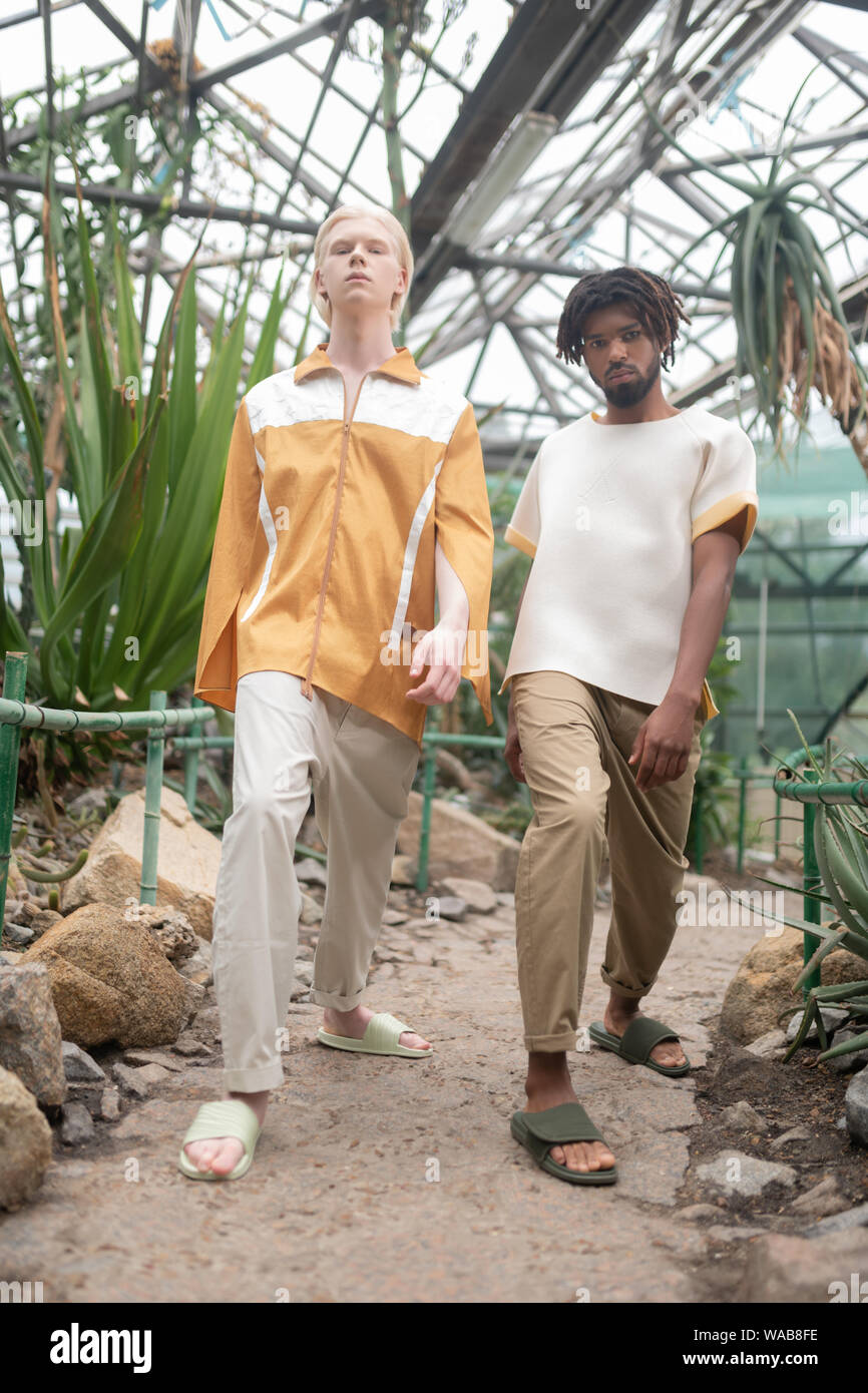 Two male models of different nationality working together Stock Photo ...