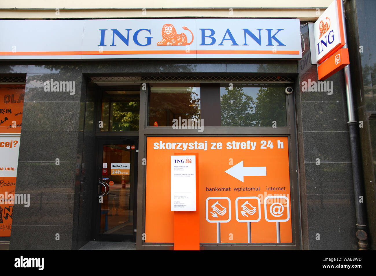 POZNAN, POLAND - JUNE 7: ING Bank branch on June 7, 2011 in Poznan ...