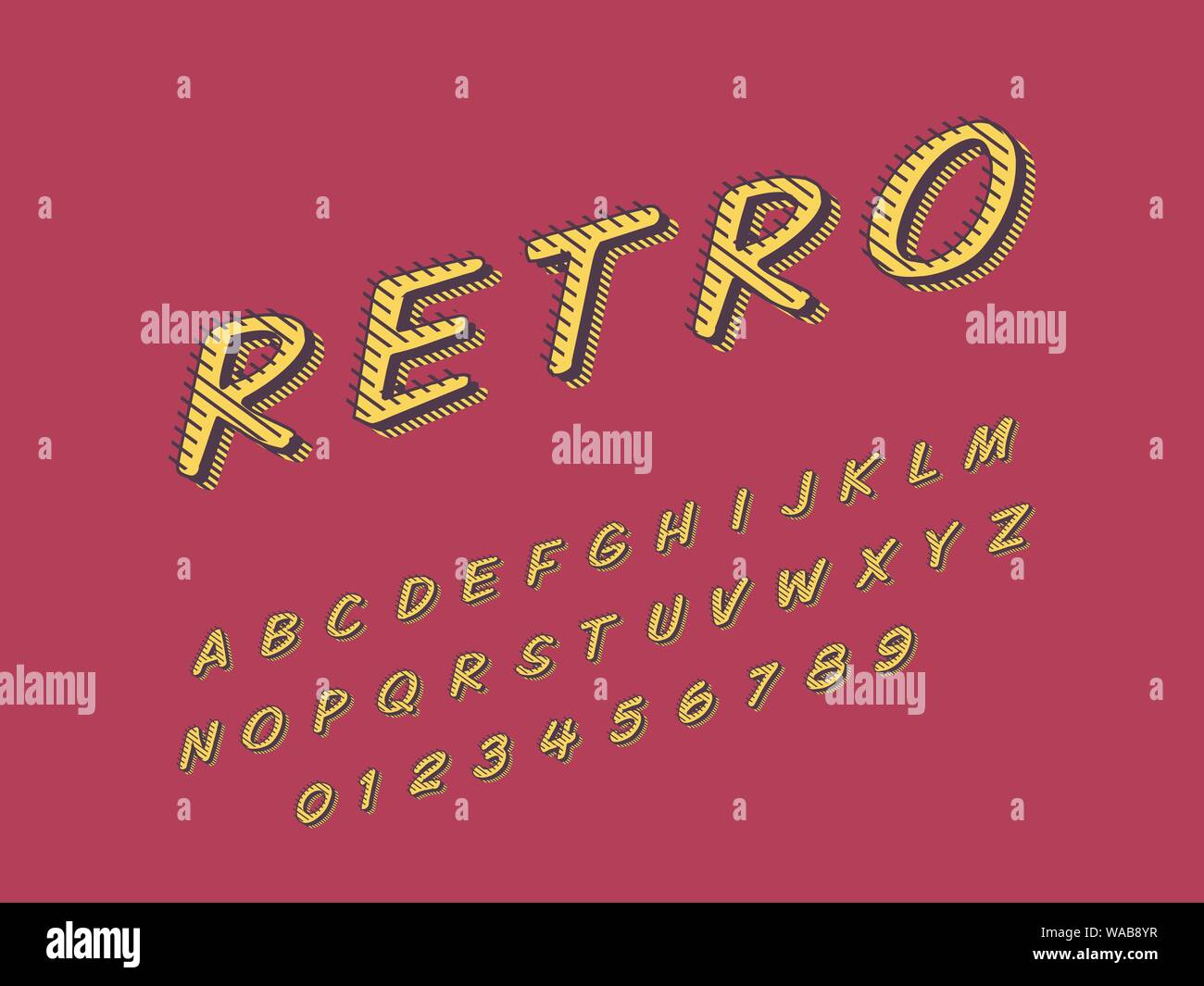 Retro font and alphabet. Stock vector illustration Stock Vector Image ... Retro font and alphabet. Stock vector illustration Stock Vector Image ...