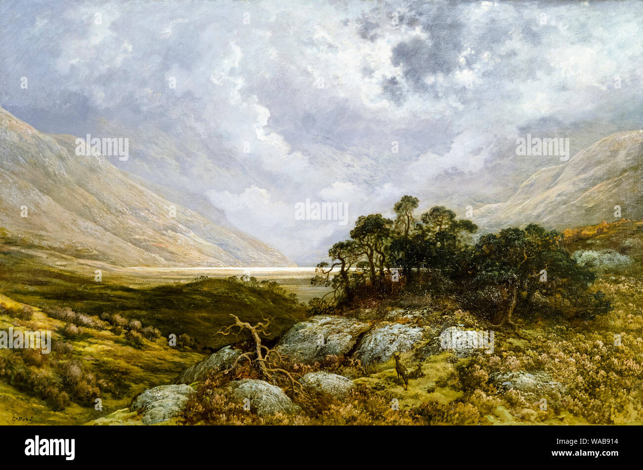 Gustave Doré, painting, Landscape in Scotland, circa 1878 Stock Photo ...