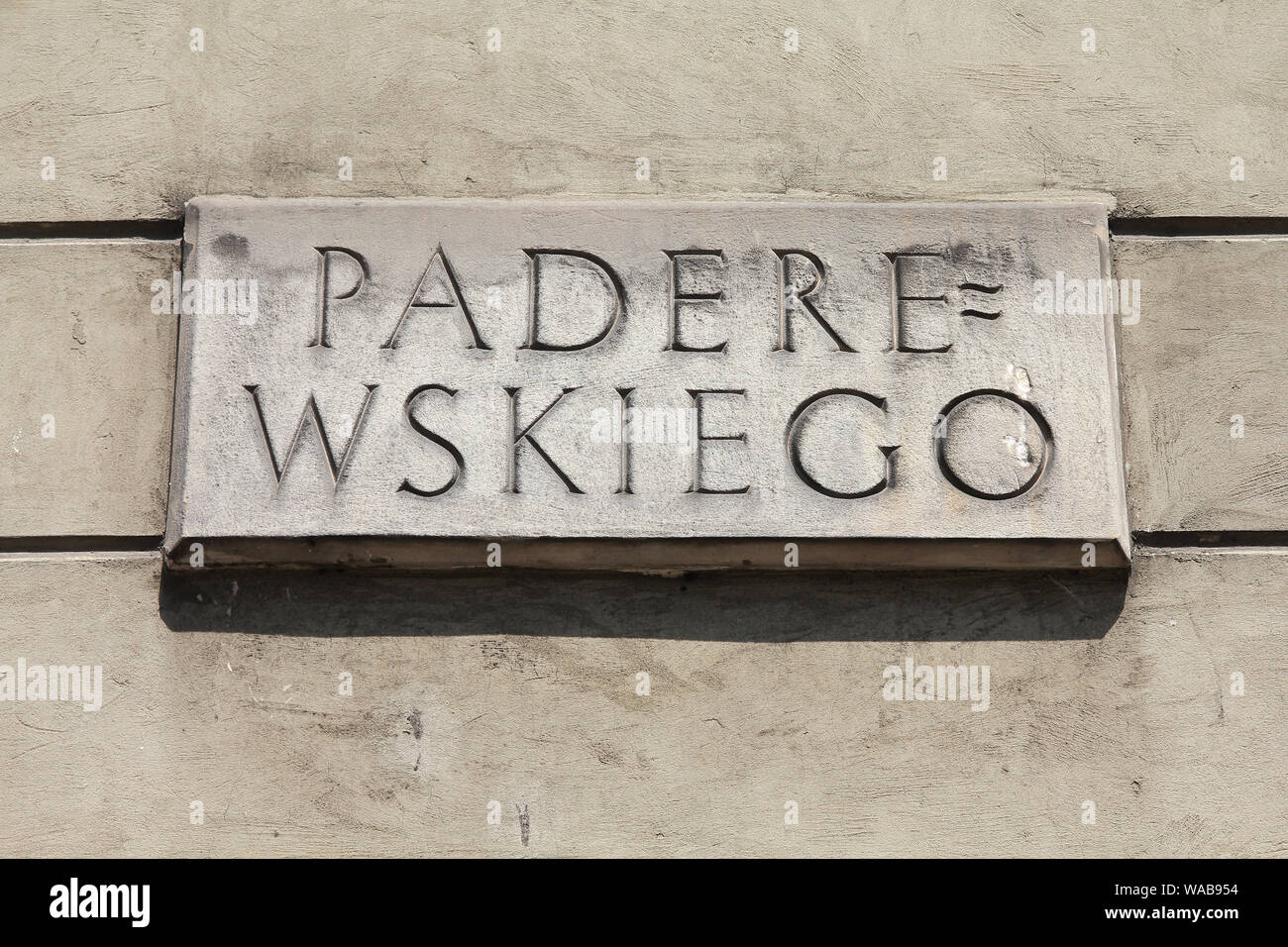 Old Town of Poznan, Poland - Paderewskiego street sign Stock Photo - Alamy