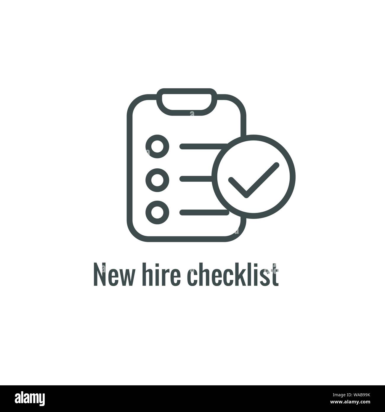 Hiring Process icon that shows an aspect of being a new hire Stock ...