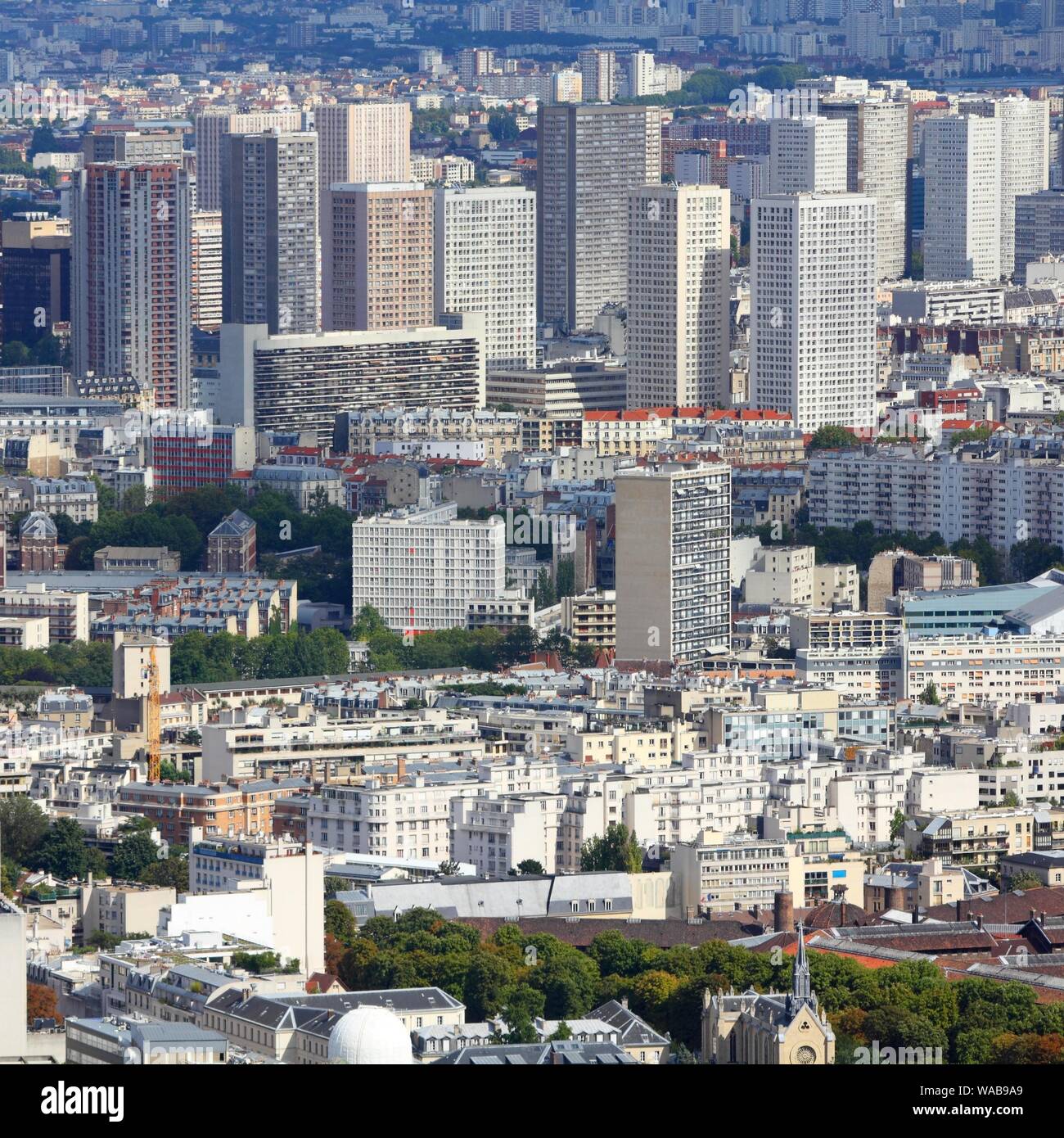Paris, France - aerial metropolis view with skyscrapers. Square ...