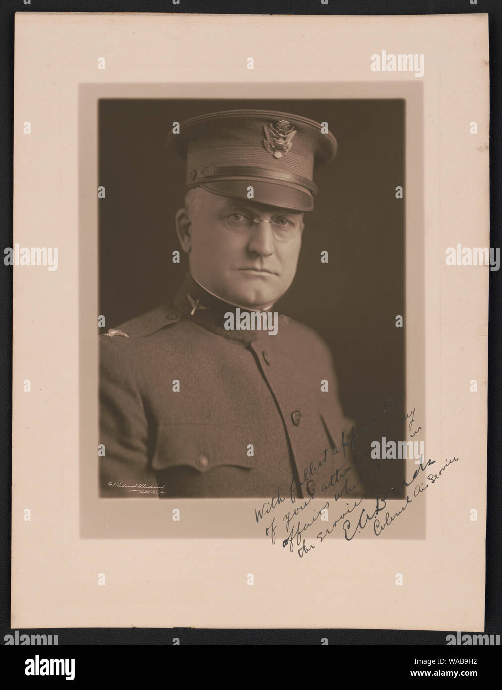 Colonel Edward Andrew Deeds of the Army Air Service in uniform ...