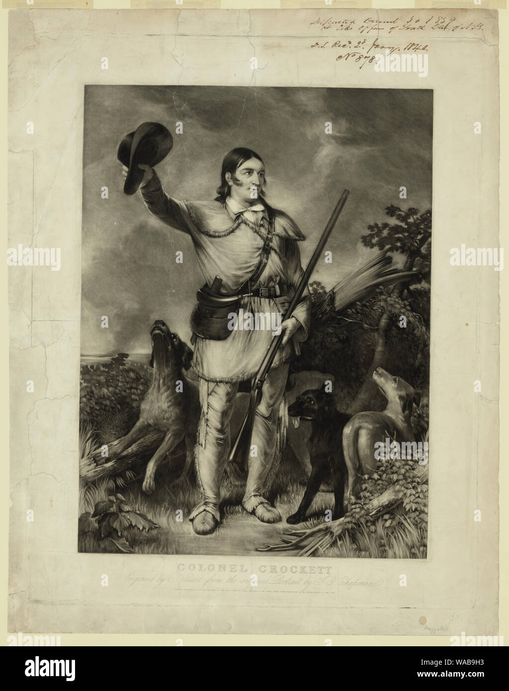 Colonel Crockett / engraved by C. Stuart from the original portrait by ...