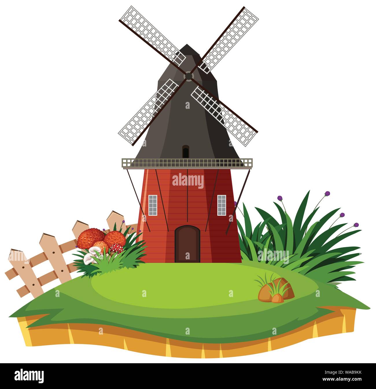 Clipart Illustration Cartoon Windmill High Resolution Stock Photography ...