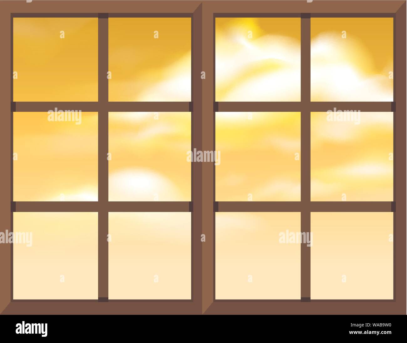 Window frame template with outside view illustration Stock Vector Image ...