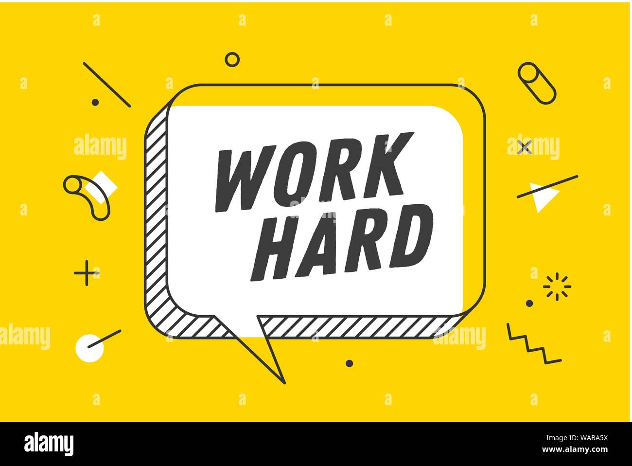 Work Hard. Banner, speech bubble, poster and sticker concept Stock ...