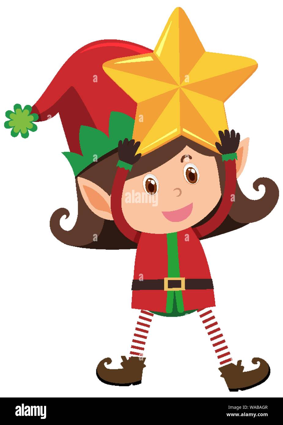 Single character of elf on white background illustration Stock Vector ...