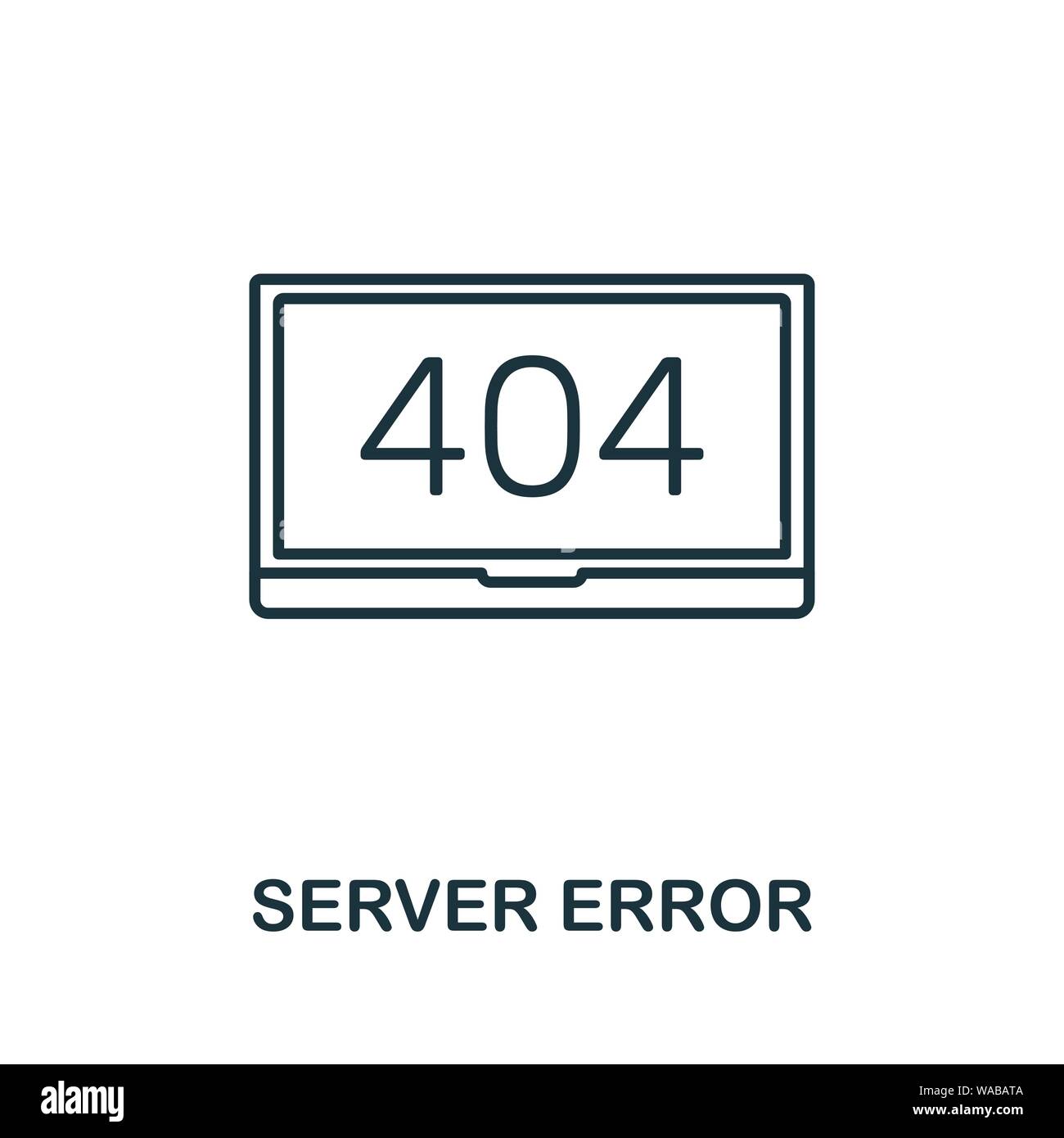 Server Error icon. Thin outline style design from web hosting icons ...