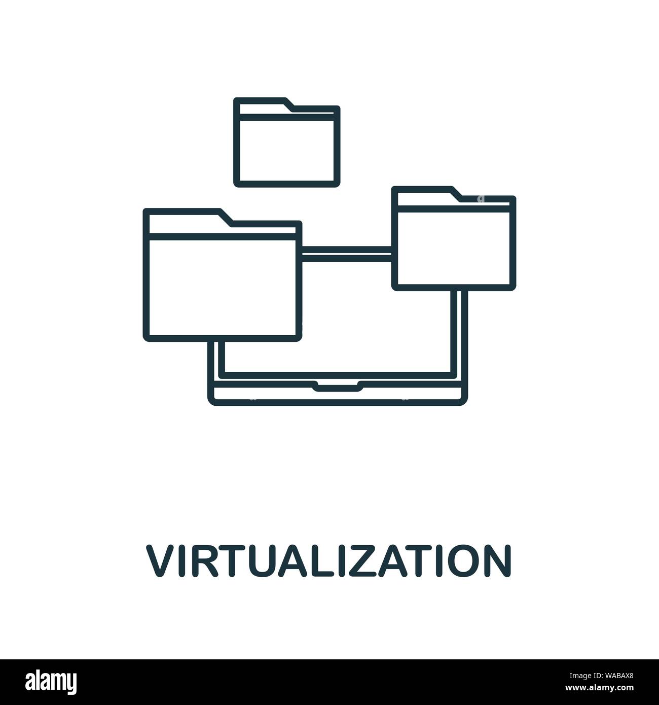 Virtualization icon. Thin outline style design from web hosting icons ... Virtualization icon. Thin outline style design from web hosting icons ...