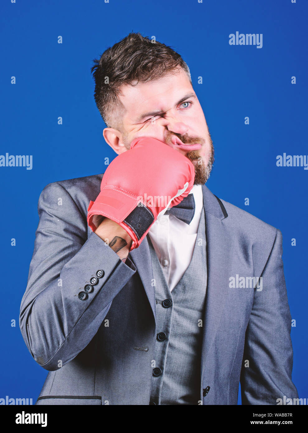 knockout and energy. Fight. Business and sport success. powerful man ...