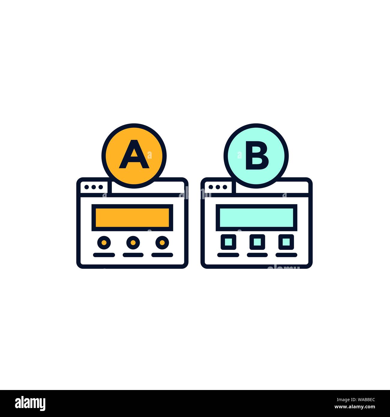 Testing, Trial, Research Icon with A and B letters Stock Vector Image ...