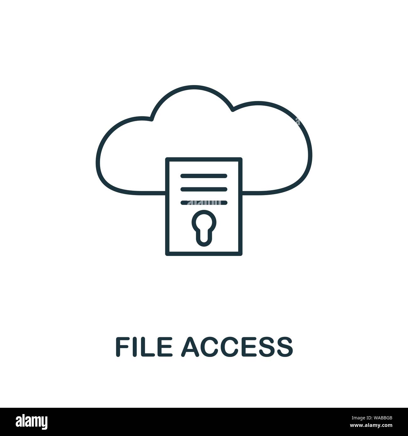 File Access icon. Thin outline style design from web hosting icons ...