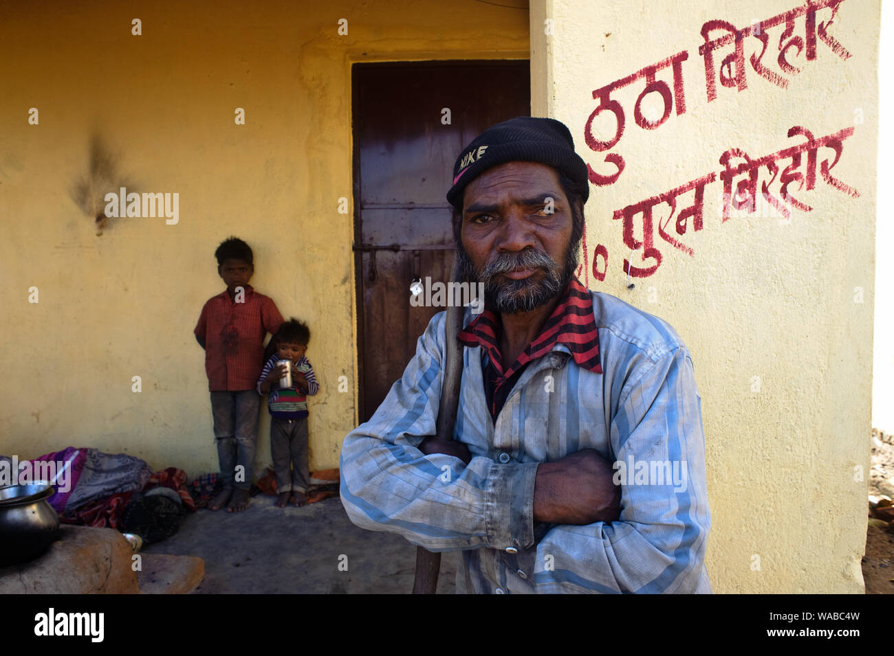 Man and children belonging to the Birhor tribe ( India) They are ...
