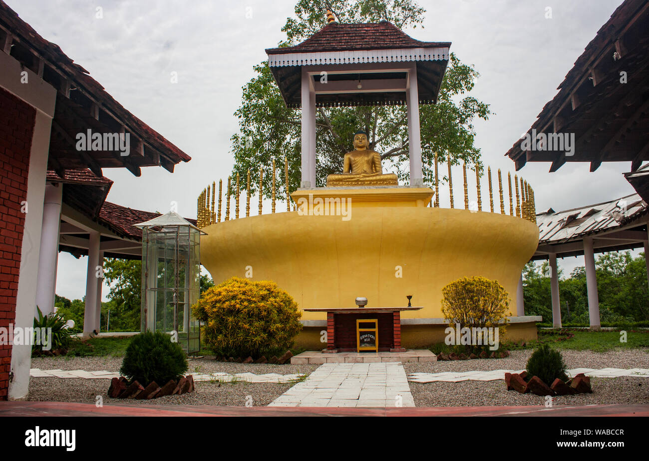 Exterior and Interior of Srilankan Monastery, Lumbini, Nepal Stock ...