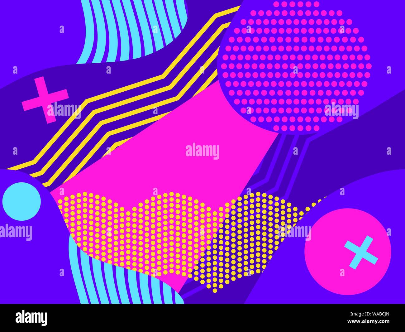 Geometric seamless pattern in memphis and pop art style. Point ...