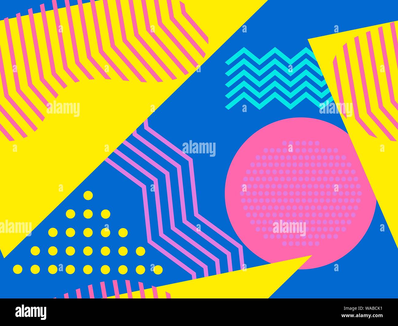 Geometric seamless pattern in memphis and pop art style. Point ...