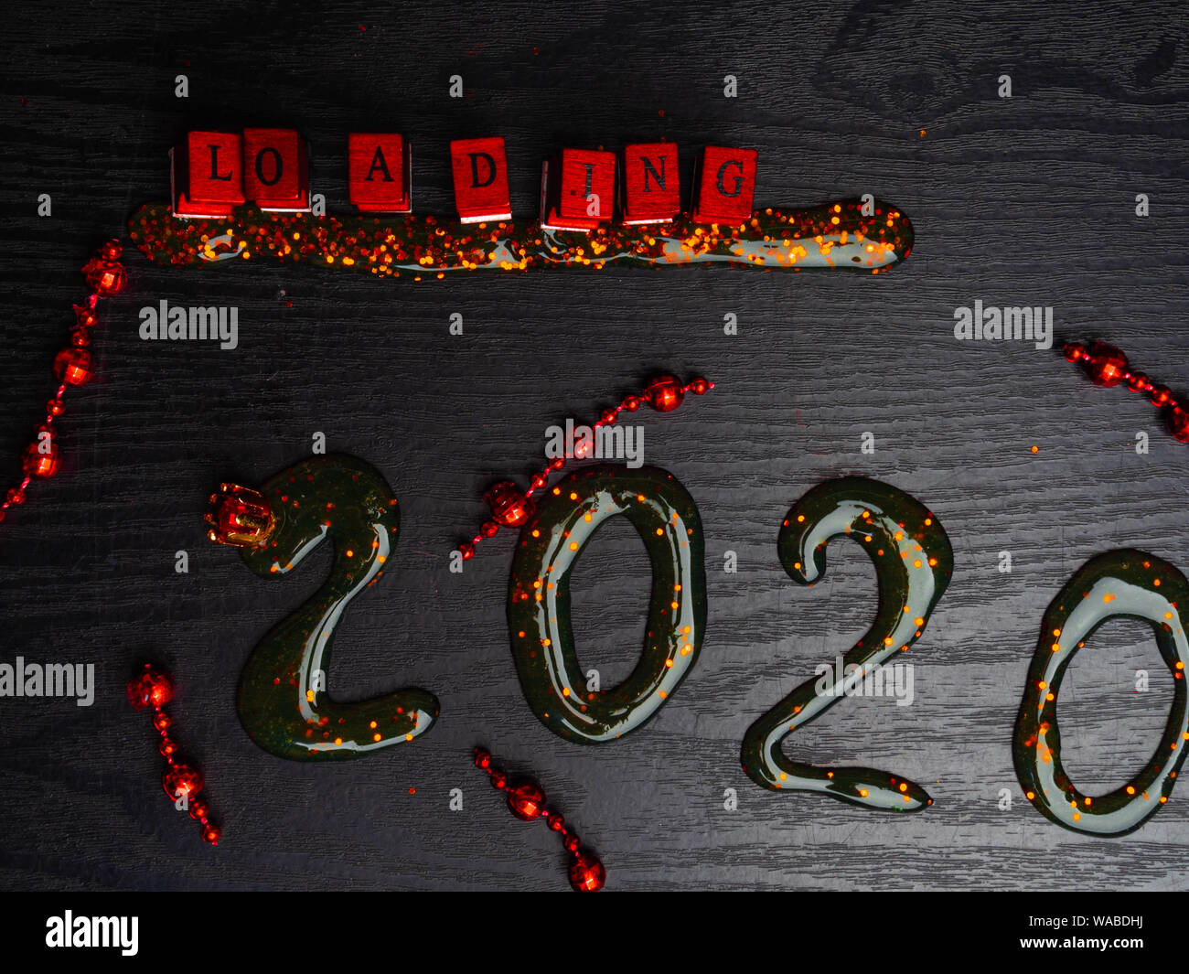 Vision 2020 loading Progress bar design with red garlands, business ...