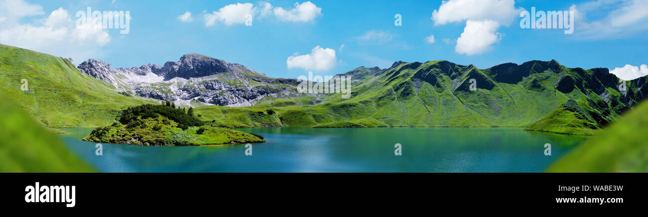Scenic green lake landscape. Nature,outdoor travel and Tourism concept ...