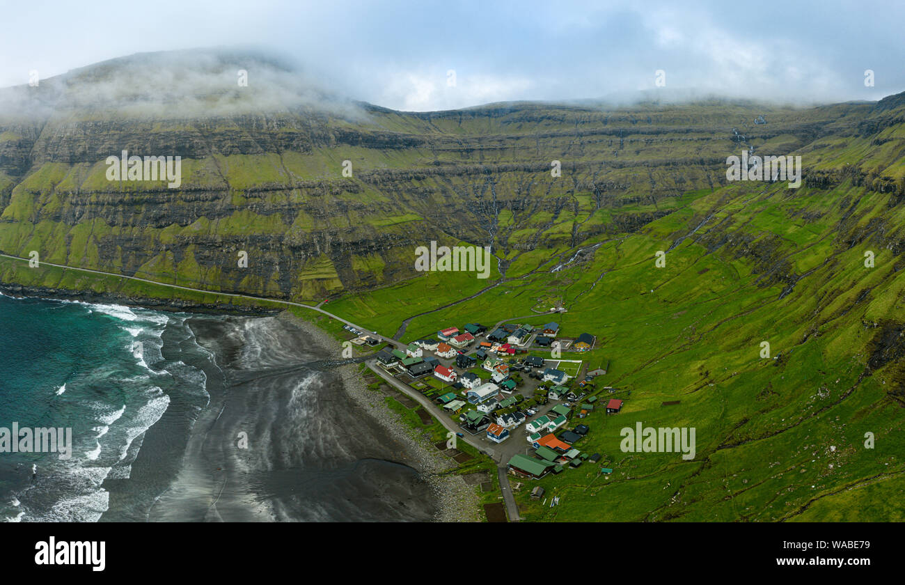 Aerial view tjornuvik village faroe hi-res stock photography and images ...