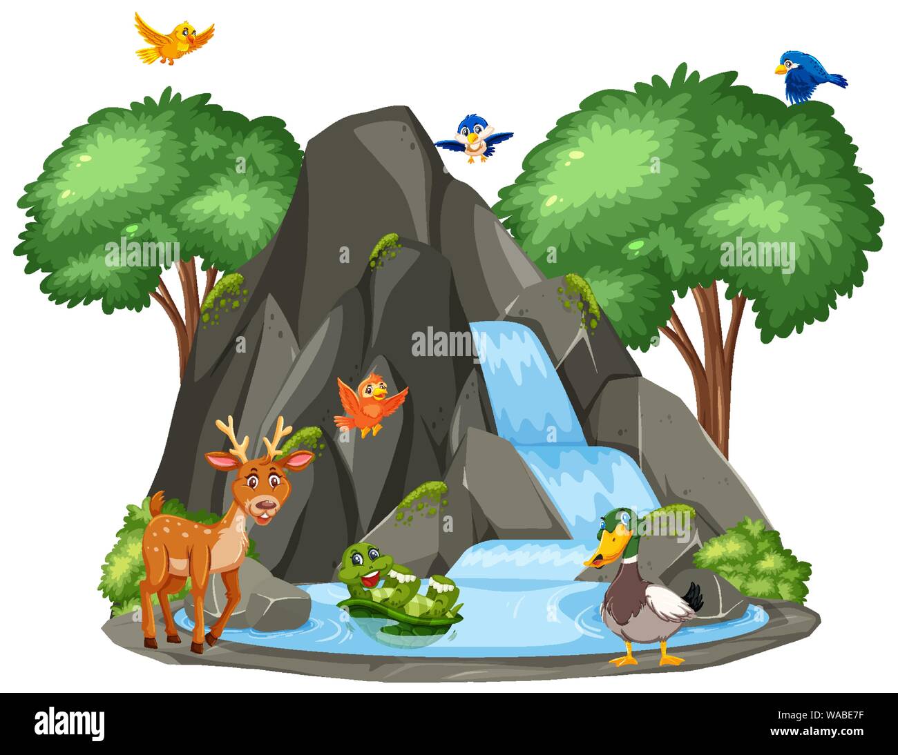 Waterfalls Wallpaper With Animals