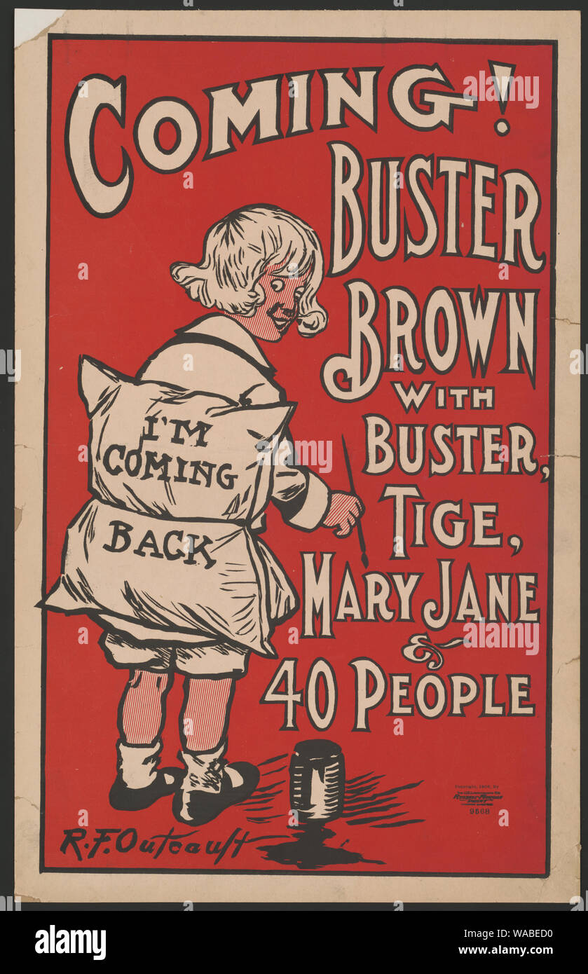 Coming! Buster Brown with Buster Tige, Mary Jane & 40 people Stock ...