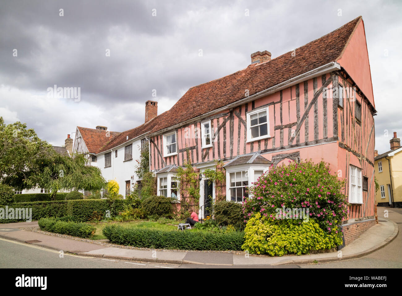 The picturesque medieval village of Lavenham, Suffolk, England, UK ...