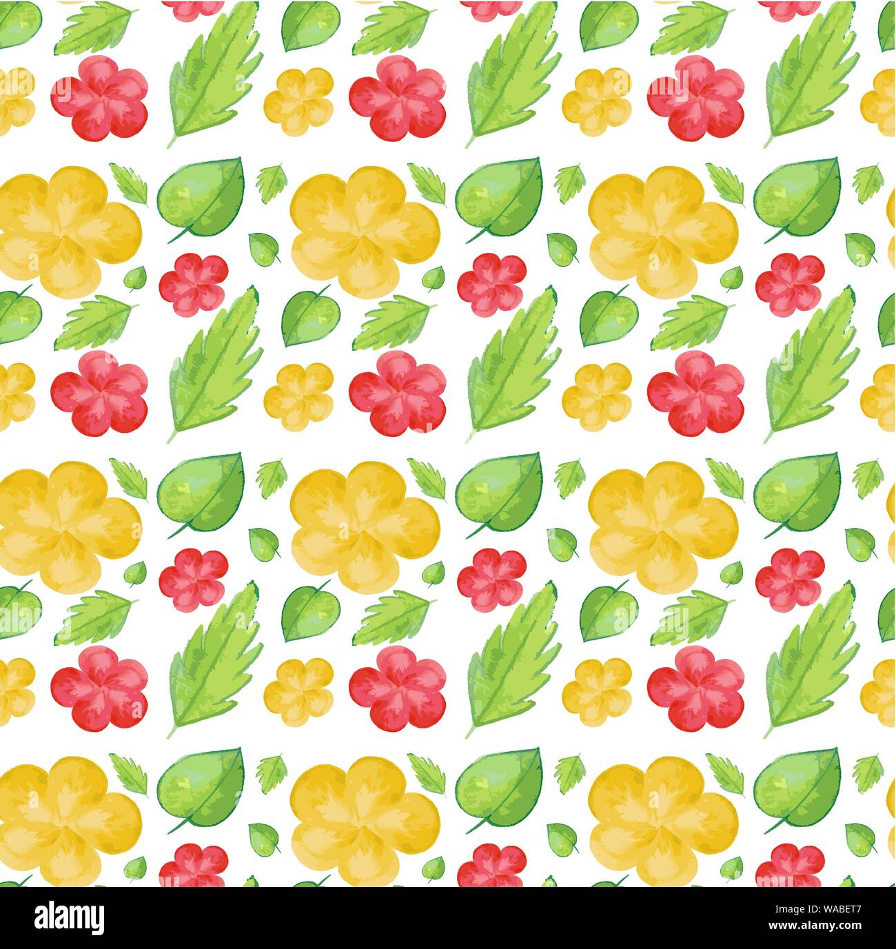 Seamless background design with yellow and red flowers illustration ...
