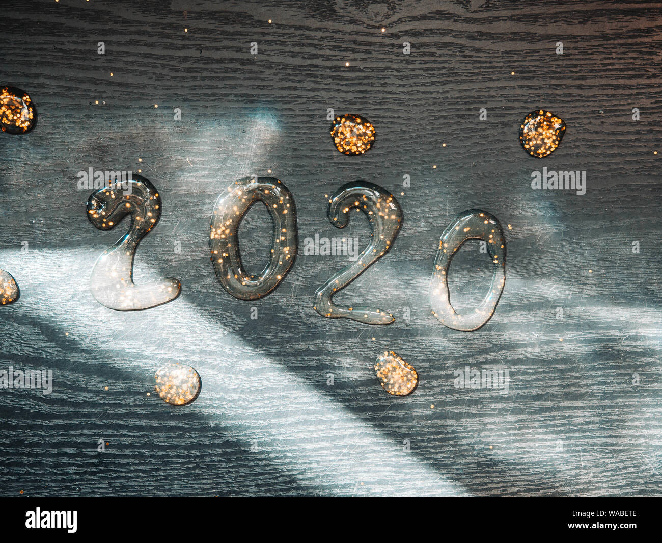 Happy New Year 2020. Number 2020 written sparkling sparklers isolated ...