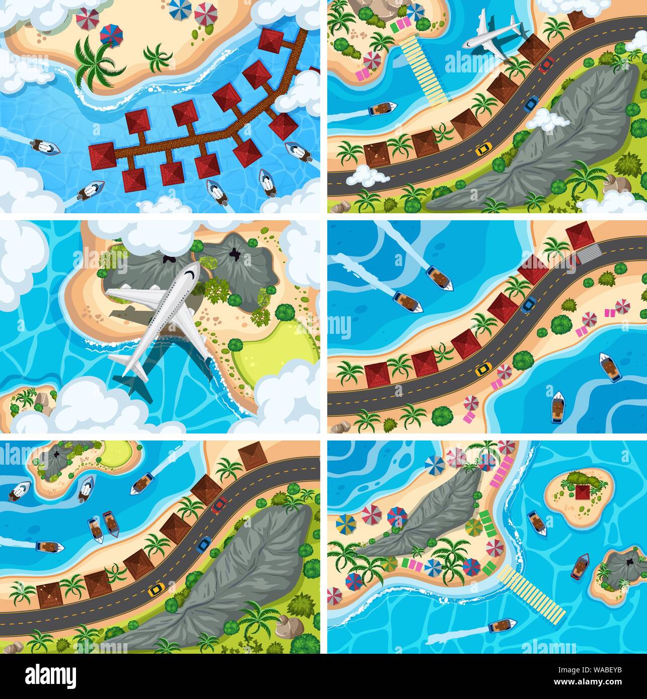 Set of aerial view scenes illustration Stock Vector Image & Art - Alamy