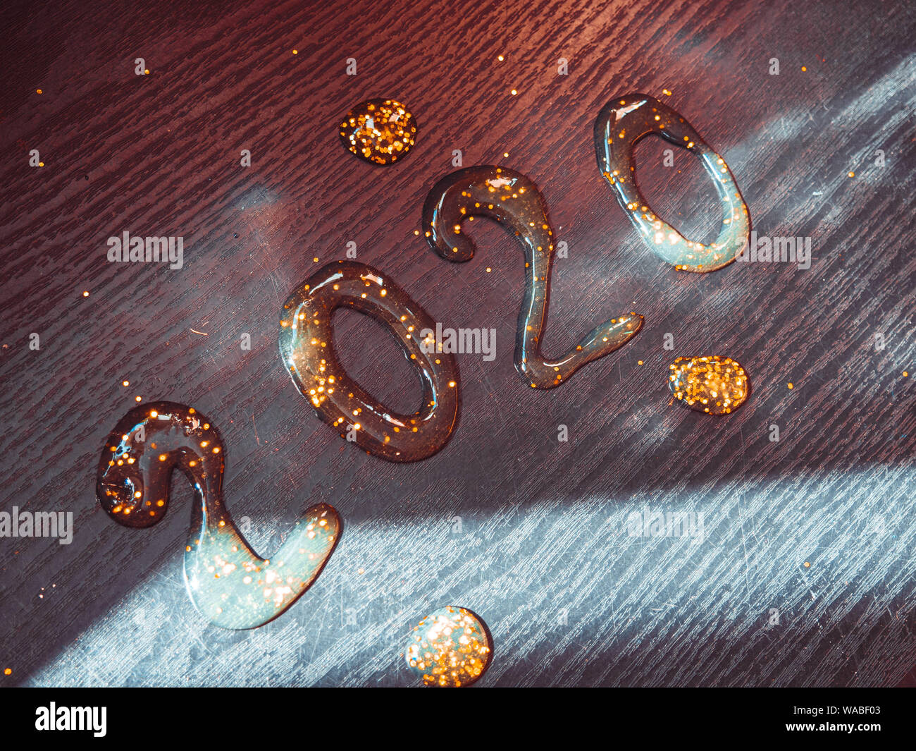 Happy New Year 2020. Number 2020 written sparkling sparklers isolated ...