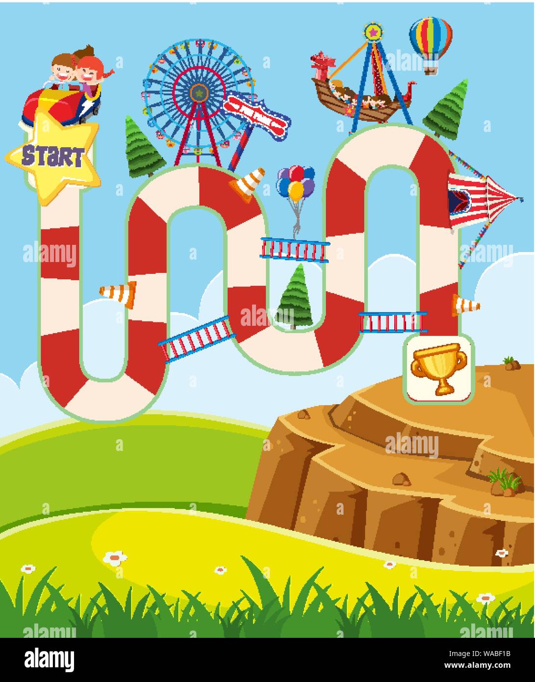 Boardgame design template with kids in circus illustration Stock Vector ...