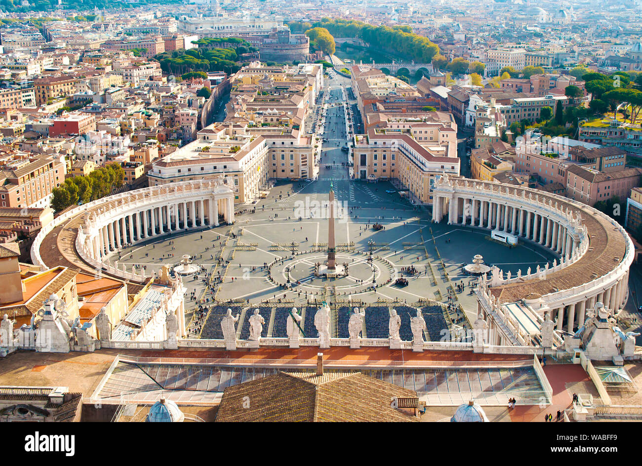 View of a circle of Castel Sant'Angelo and St. Peter's Square (Piazza ...
