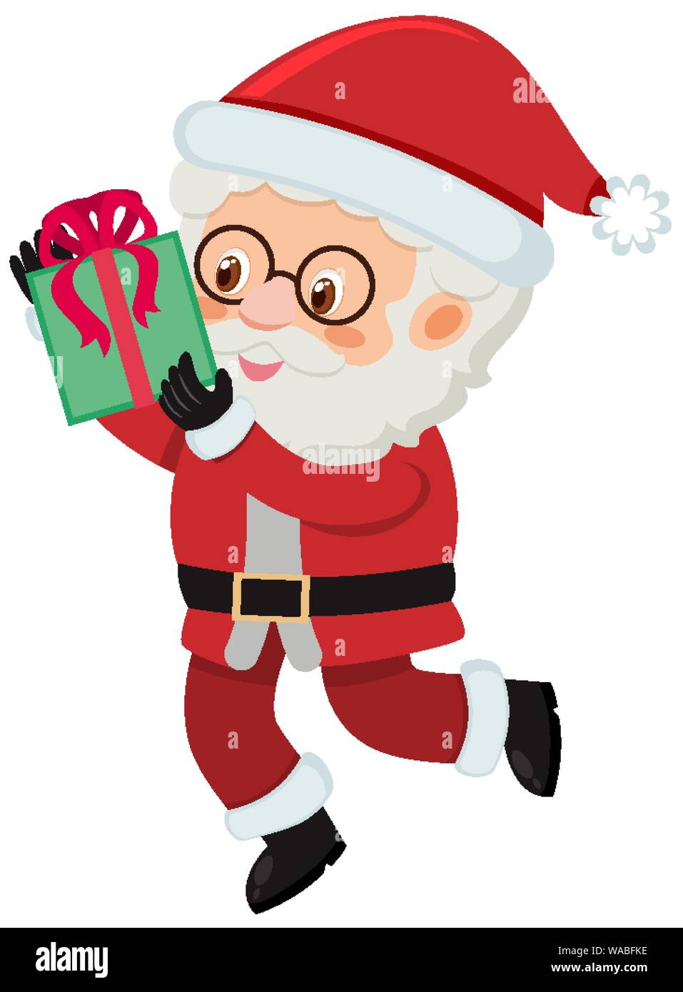 Single character of Santa on white background illustration Stock Vector ...
