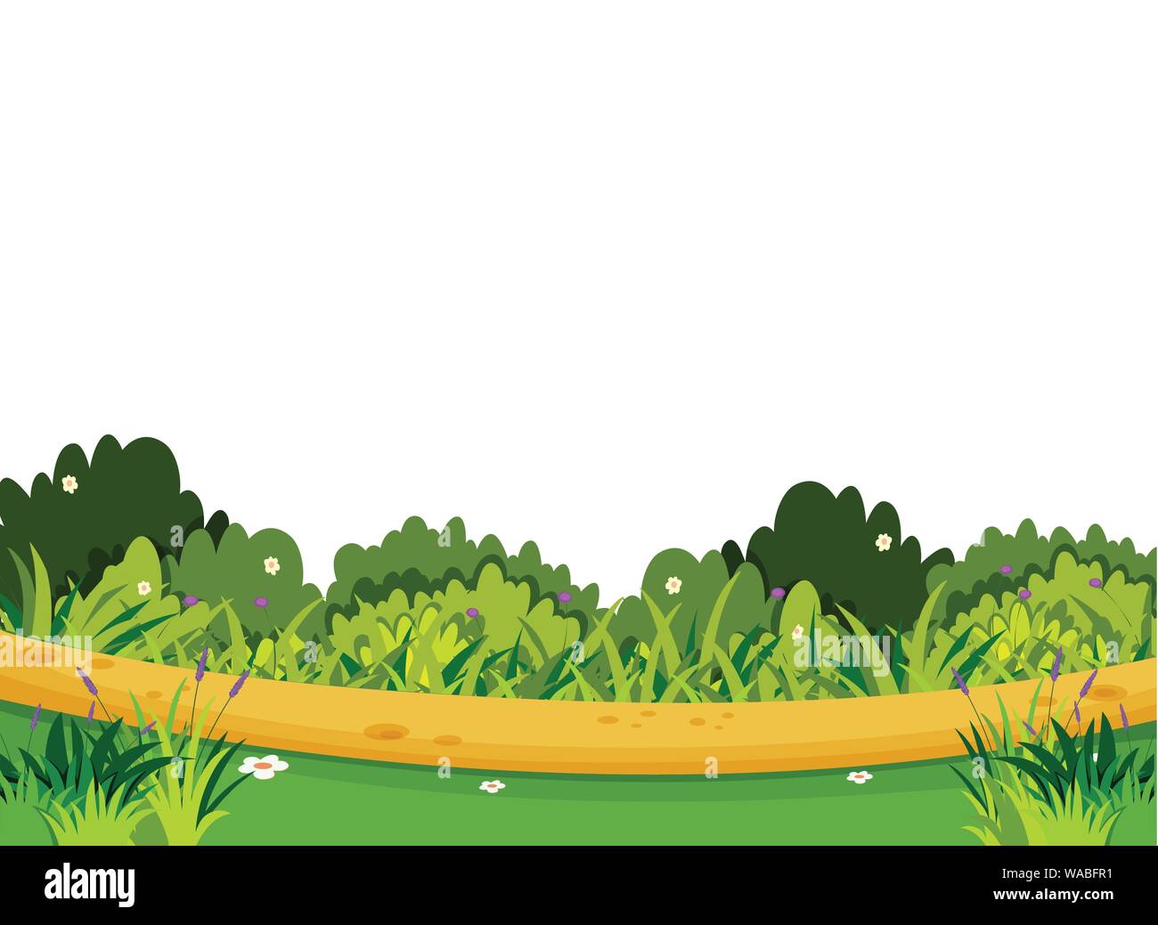 Scenery background of trail along the park illustration Stock Vector ...
