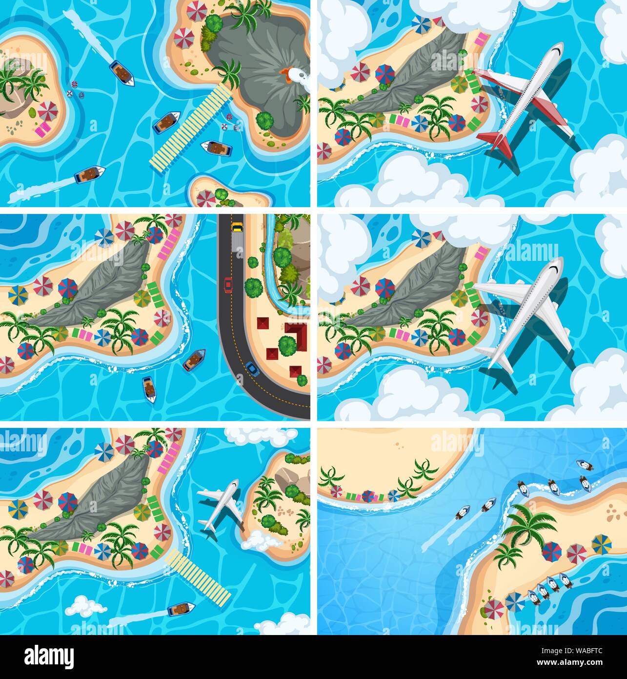 Set of aerial view scenes illustration Stock Vector Image & Art - Alamy